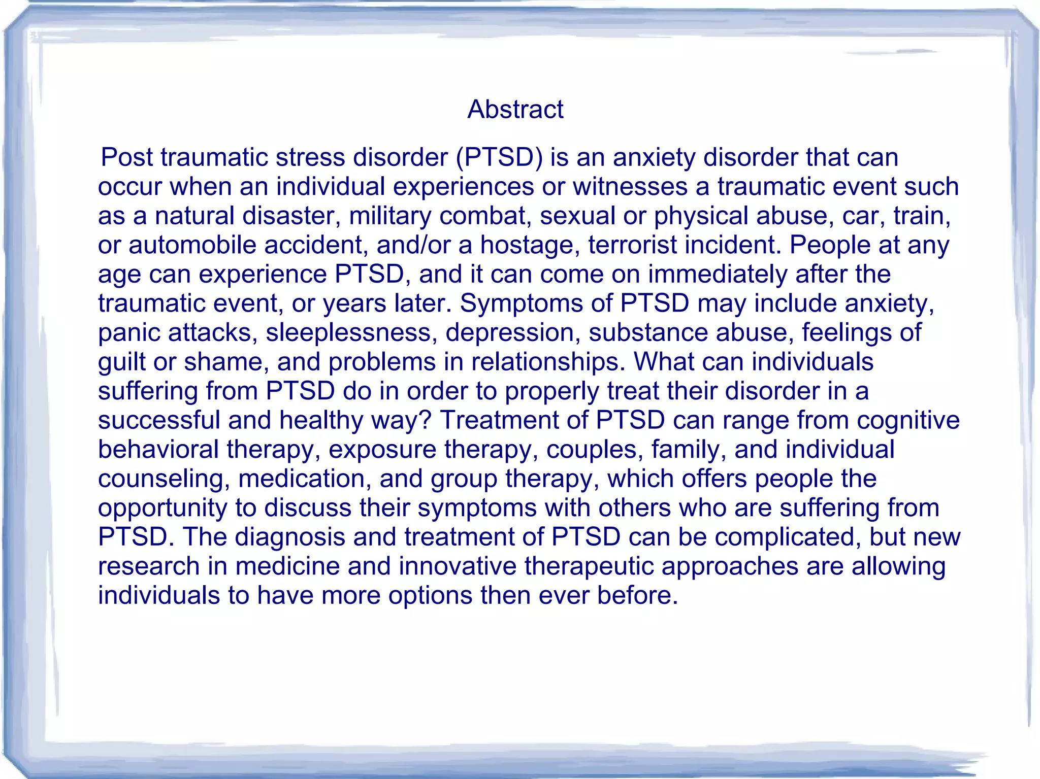 Ptsd power point | PPT