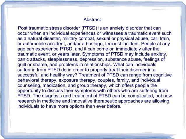 Ptsd power point | PPT