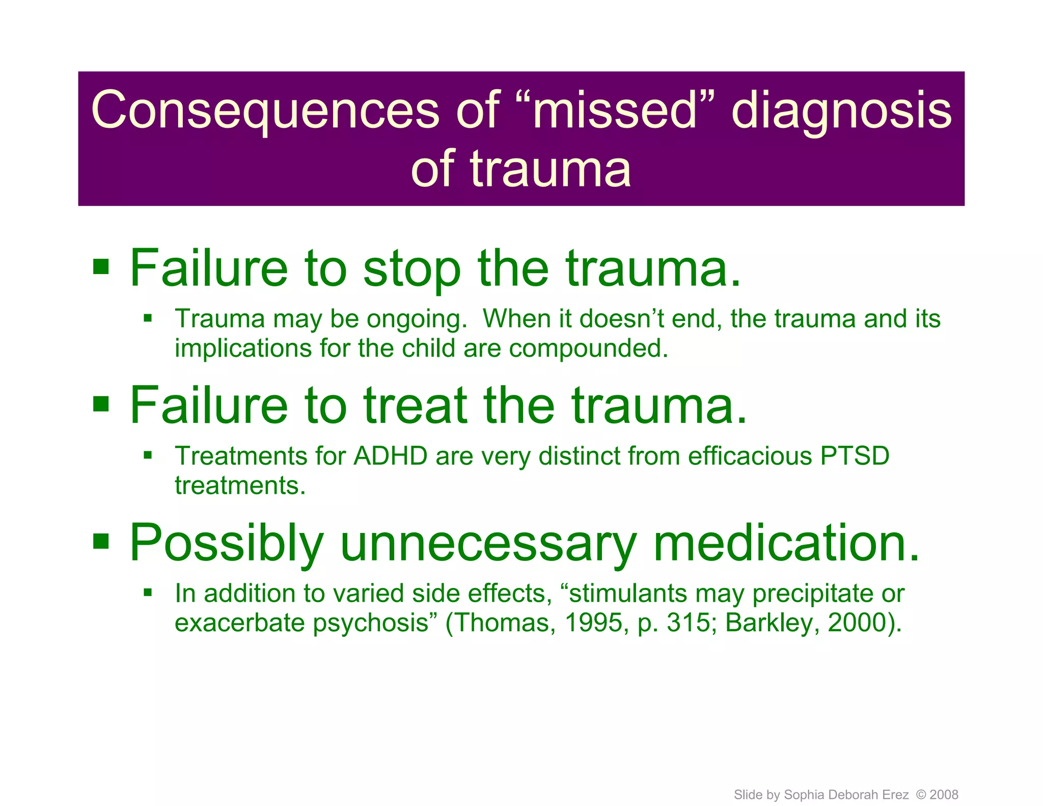 When ADHD presents in traumatized children: A differential diagnoses. | PPS