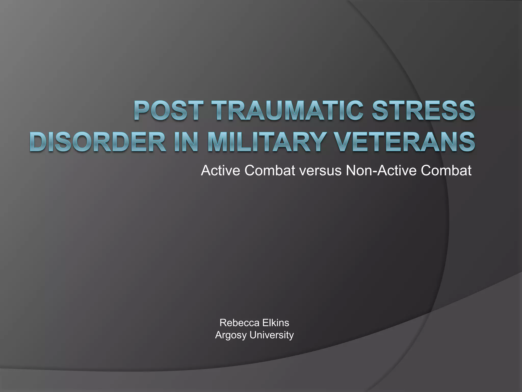 PTSD Veterans Presentation | PPTX