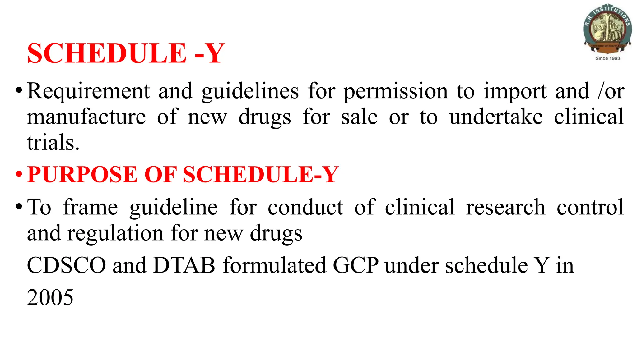 PTSM 2 unit 1 SCHEDULE Y, OECD PRINCIPLE OF GLP & IMPORTANCE DRUG ...