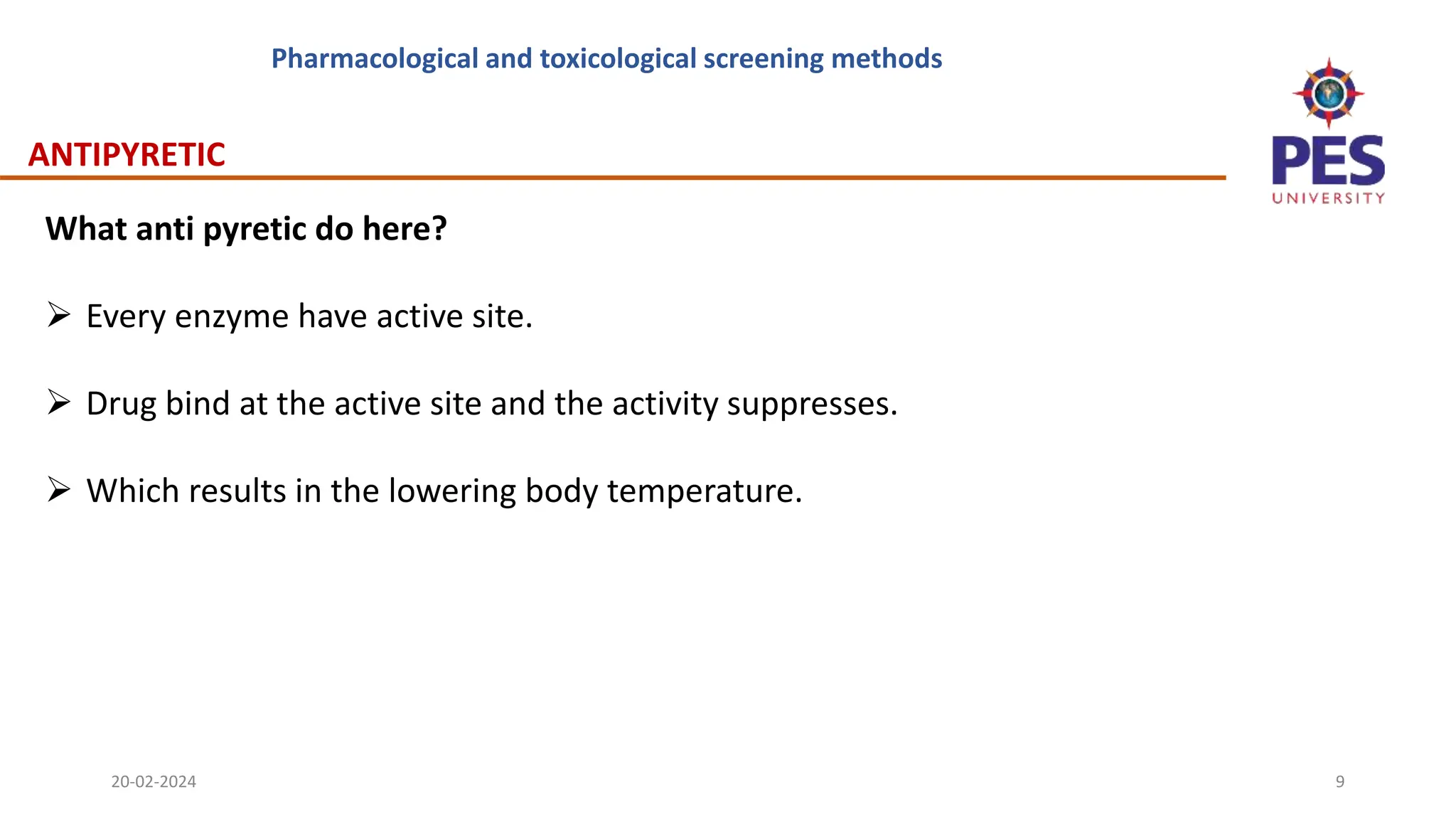 Antipyretic - pharmacological and toxicological screening methods | PPTX