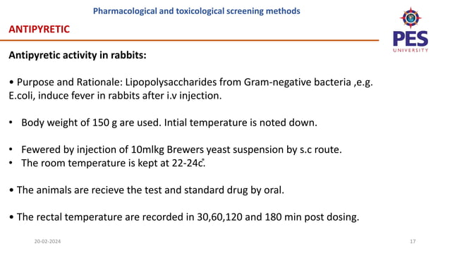 Antipyretic - pharmacological and toxicological screening methods ...