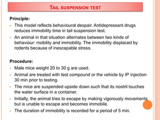 Screening Models of Antidepressants Drugs | PPTX