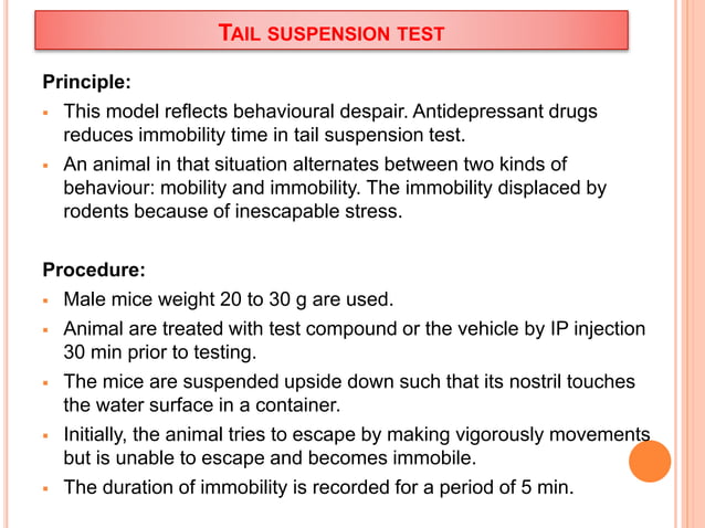 Screening Models of Antidepressants Drugs | PPTX | First Aid | Injuries