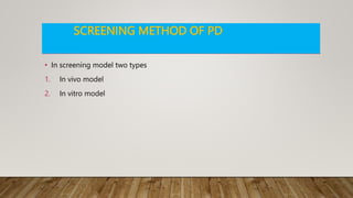 Screening Models for Parkinson's Disease ppt | PPTX