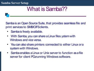samba server setup Pts ppt (rohit malav) | PPT