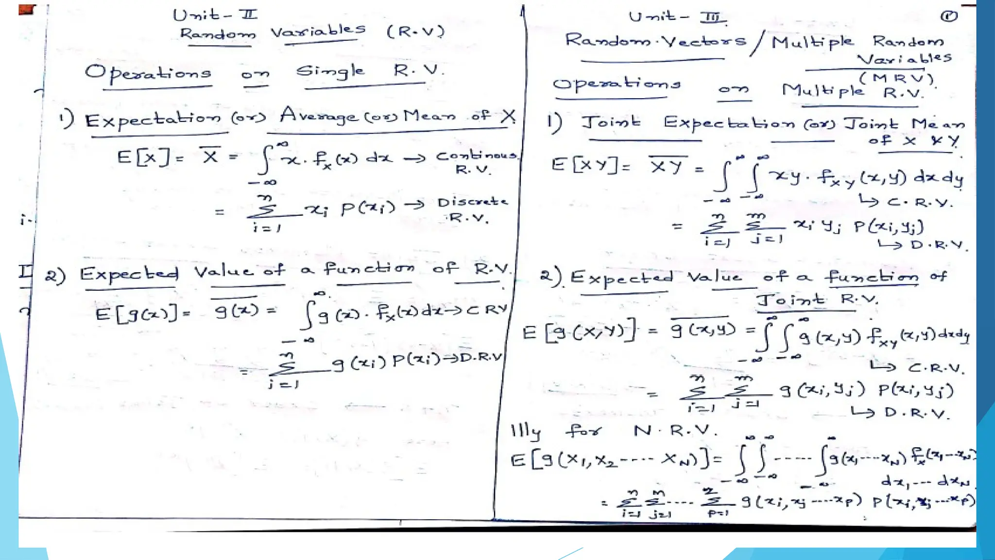 PTSP Unit III.pptx. probability theory and stochastic processes | PPTX