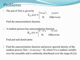 Random processes spectral characteristics | PPTX | Physics | Science