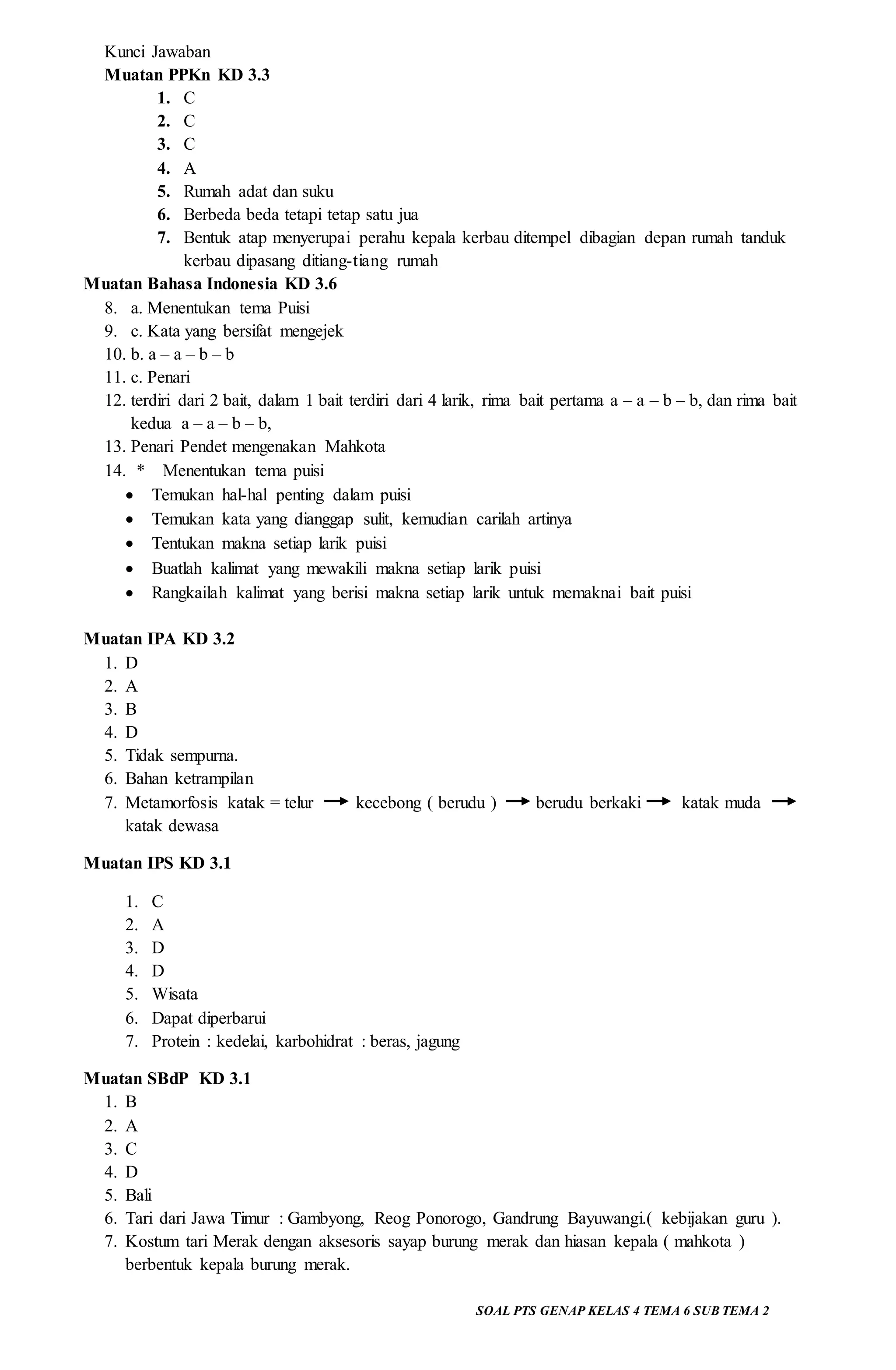 Pts tema 6 sub 2 kls 4 st2 | PDF
