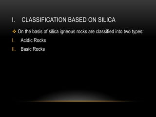 igneous rocks formation and their classification | PPTX