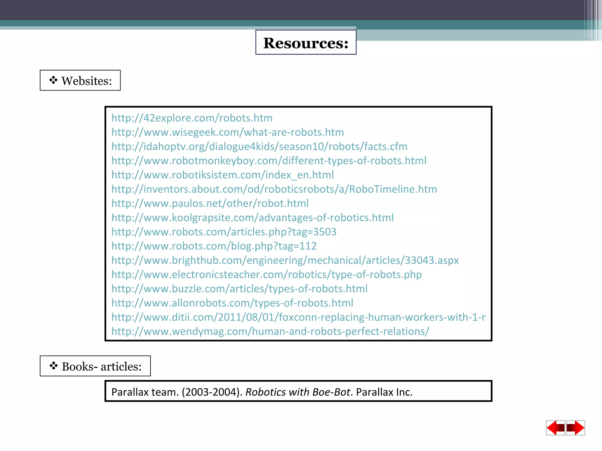 Robots presentation | PPT