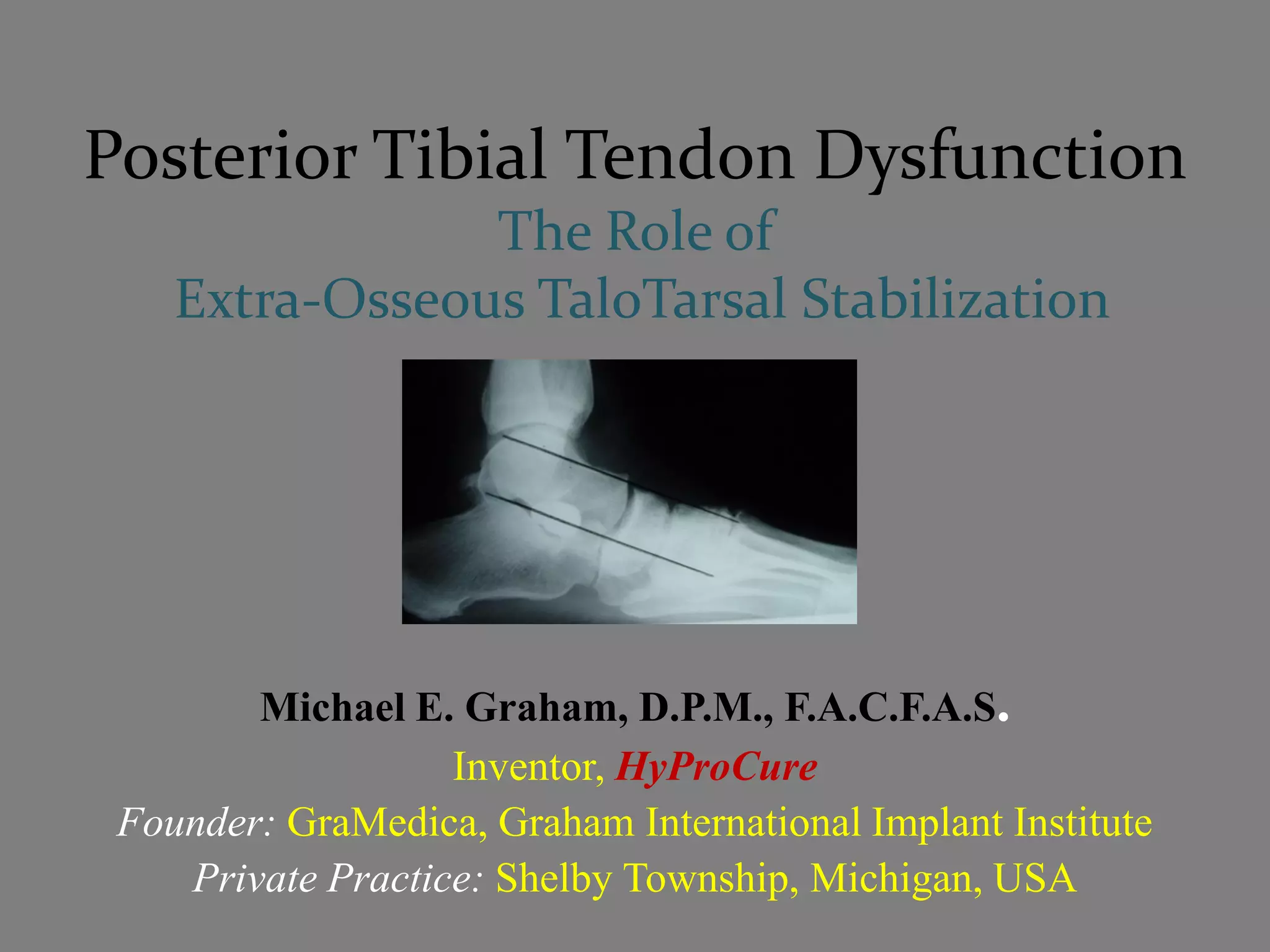 Posterior Tibial Tendon Dysfunction | PDF