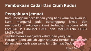 Tata ibadah penganten di indonesia khusus dayak | PPTX