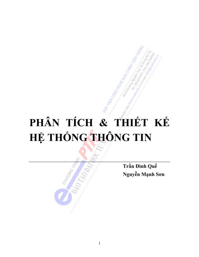 Giáo trình phân tích thiết kế hệ thống thông tin | PDF