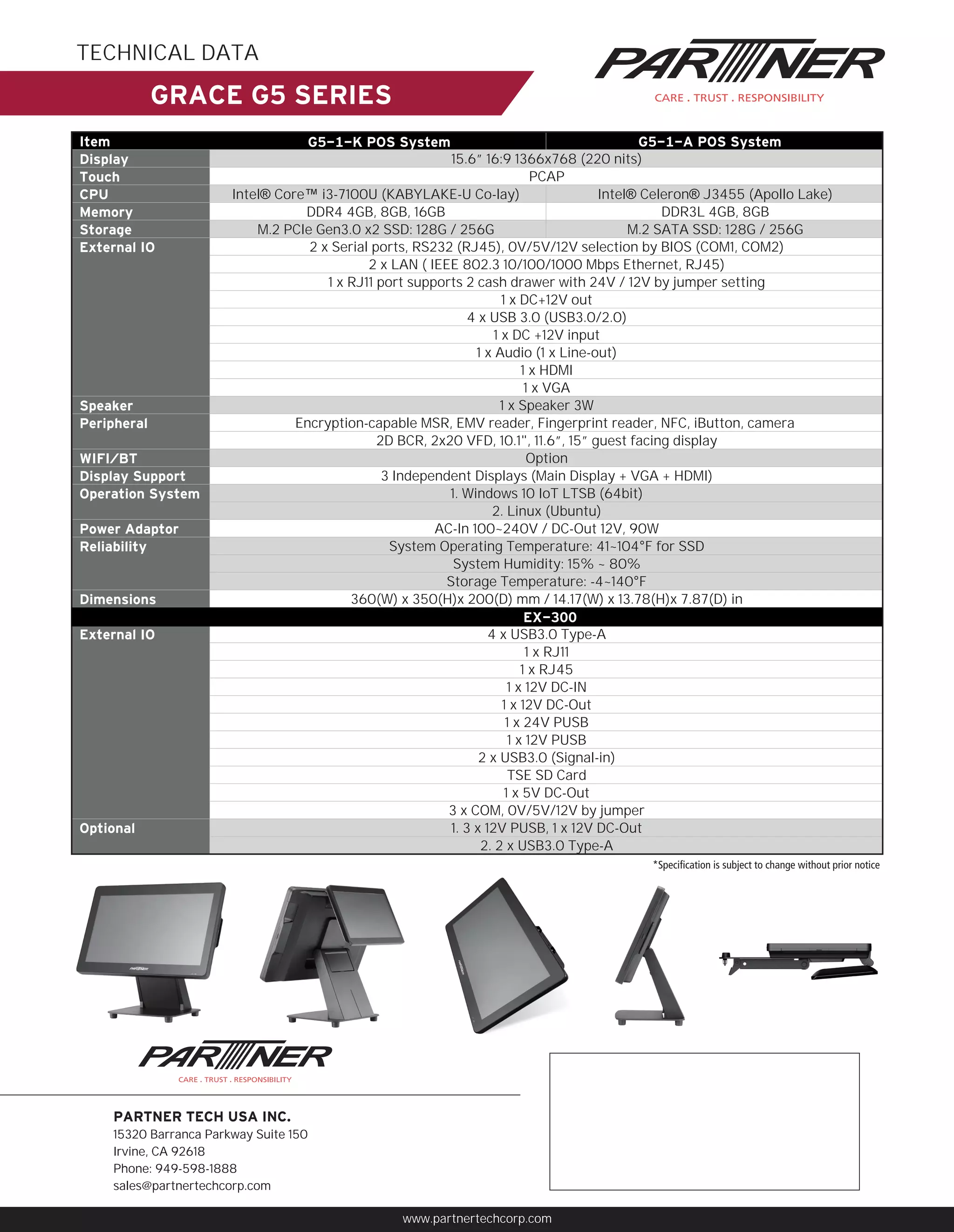 Partner Tech G5 (Grace series) - POS terminal | PDF | Computer ...