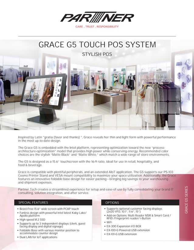 Partner Tech G5 (Grace series) - POS terminal | PDF | Computer ...