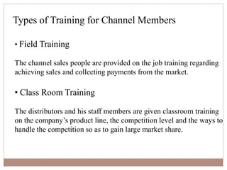 Channel Management Decisions and Training of Channel Members | PPTX