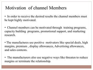 Channel Management Decisions and Training of Channel Members | PPTX