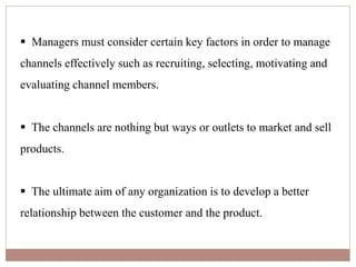 Channel Management Decisions and Training of Channel Members | PPTX