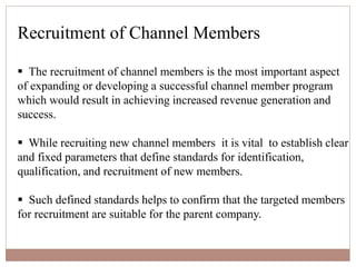 Channel Management Decisions and Training of Channel Members | PPTX