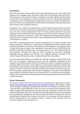 CFPB Consumer Complaints Report - Tableau | PDF