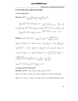 Pt và bpt logarit | PDF