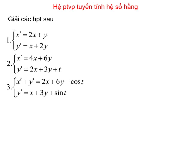 PTVP cấp 2 Hệ ptvp giải tích đh bách khoa | PDF