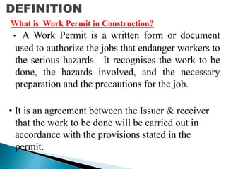 Important of issuing the PTW for safety .pdf | Civil Engineering ...