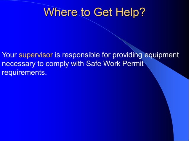 Work permit of fire and safety engineering | PPT