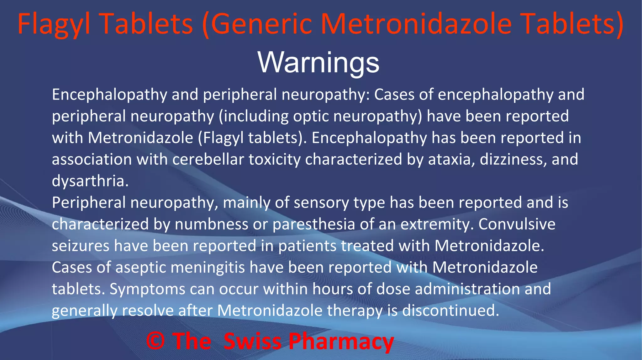 Flagyl Tablets (Generic Metronidazole Tablets) | PDF