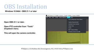 PTZOptics PTZ Camera Applications | PPTX | Operating Systems | Computer ...