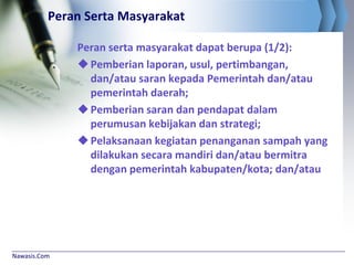 Peran Masyarakat dan Swasta dalam Penanganan Sampah | PDF
