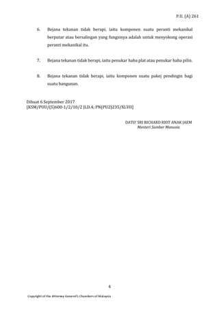 PUA 261.2017 - Perintah Kilang dan Jentera.pdf