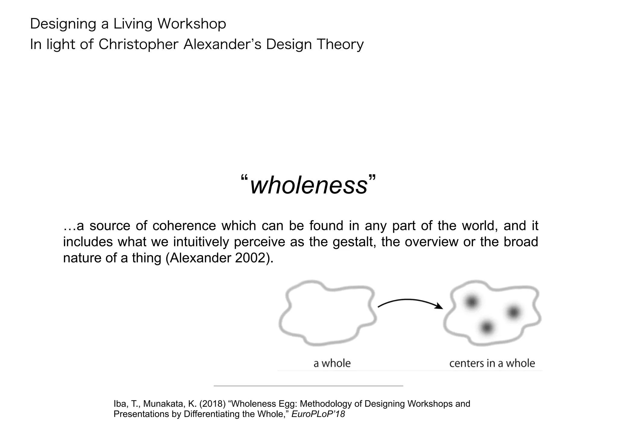 "Wholeness Egg: Designing a Living Workshop in light of Christopher ...
