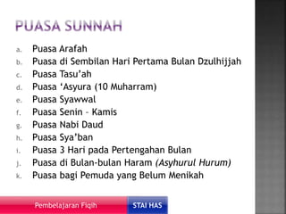 Puasa dan jenis jenisnya | PPTX