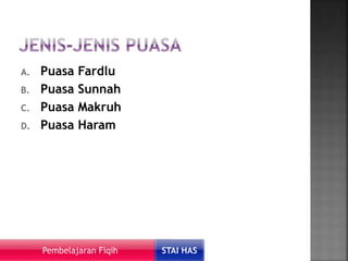 Puasa dan jenis jenisnya | PPTX