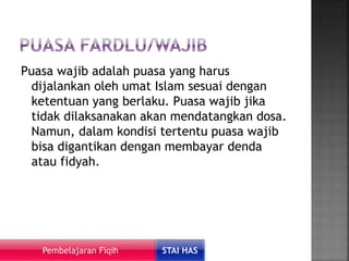 Puasa dan jenis jenisnya | PPTX