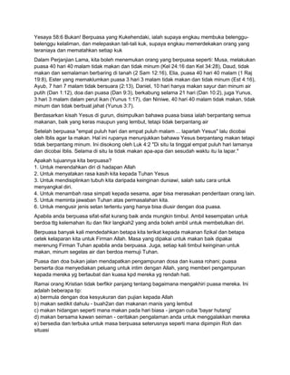 Puasa dan orang Kristian | PDF