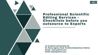 Professional Scientific Editing Services - Checklists before you ...