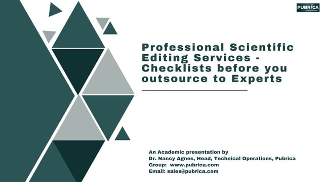 Professional Scientific Editing Services - Checklists before you ...