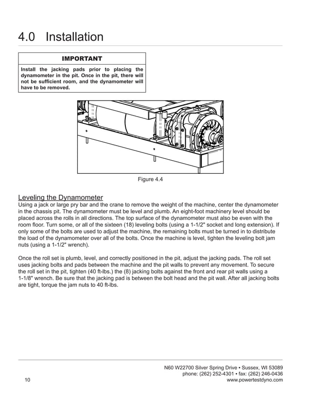 CF22.2FD Chassis Dyno Installation Manual | PDF