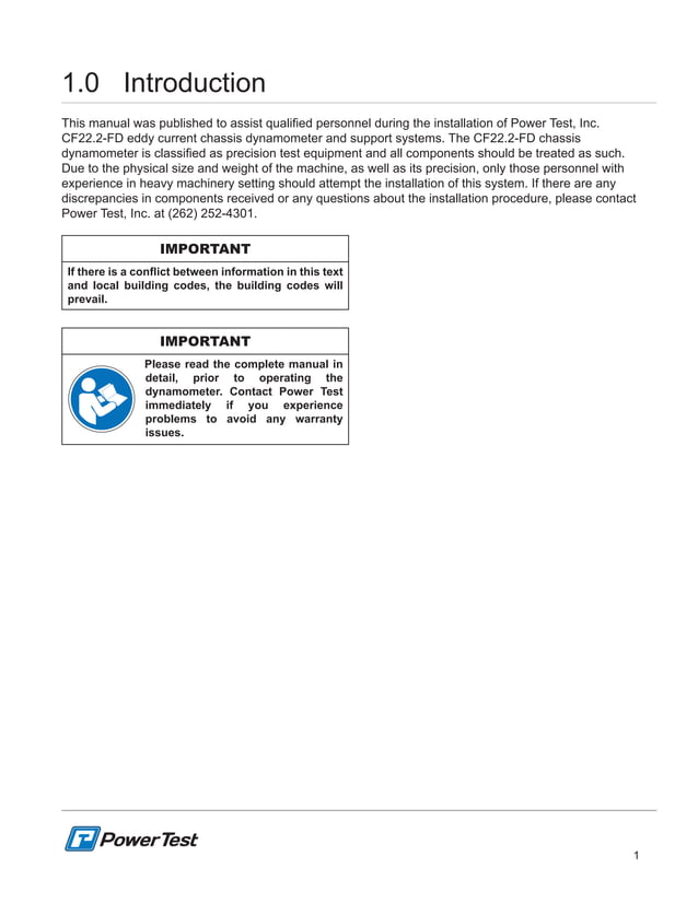 CF22.2FD Chassis Dyno Installation Manual | PDF