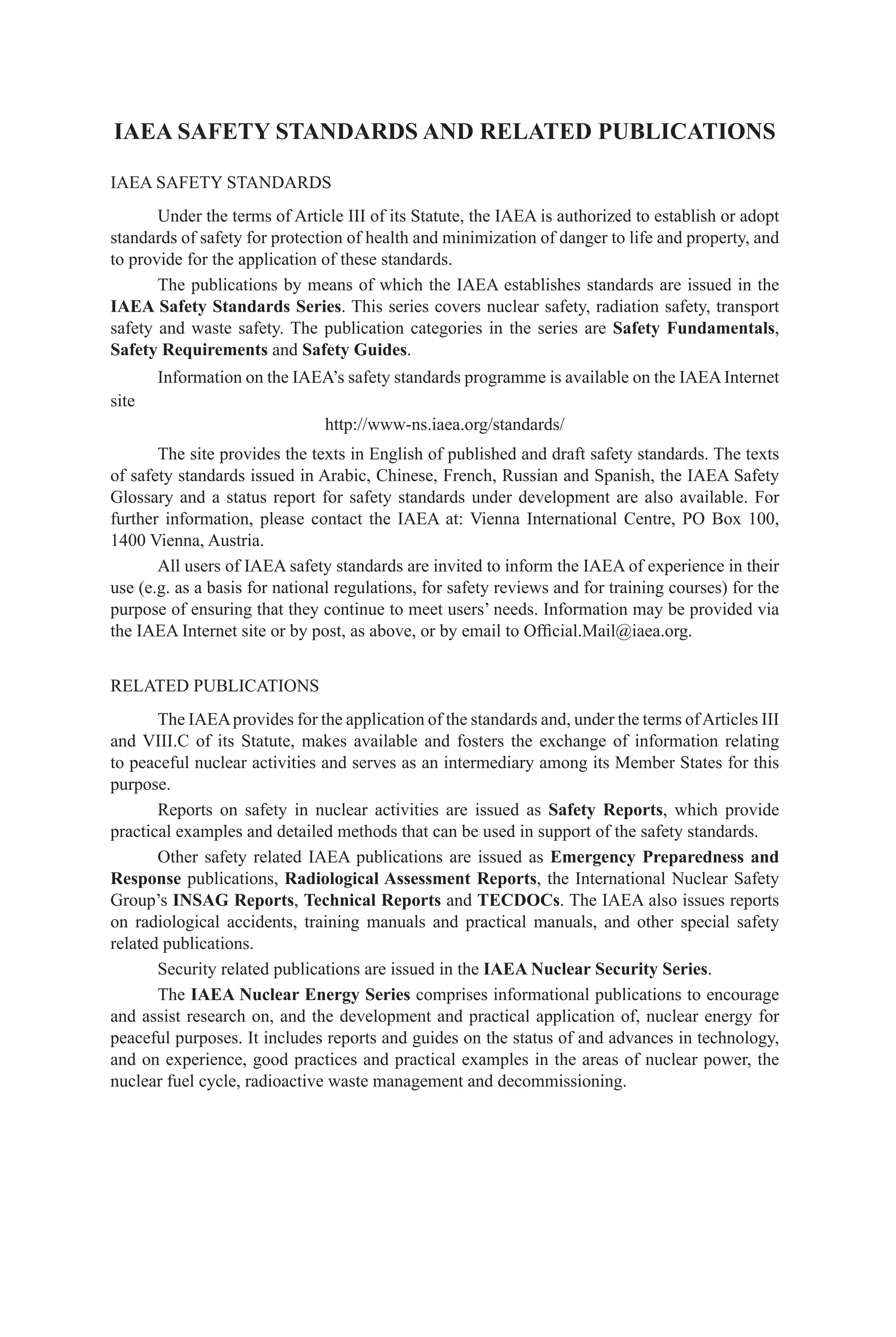 Radiation Protection and Safety of Radiation Sources: International ...