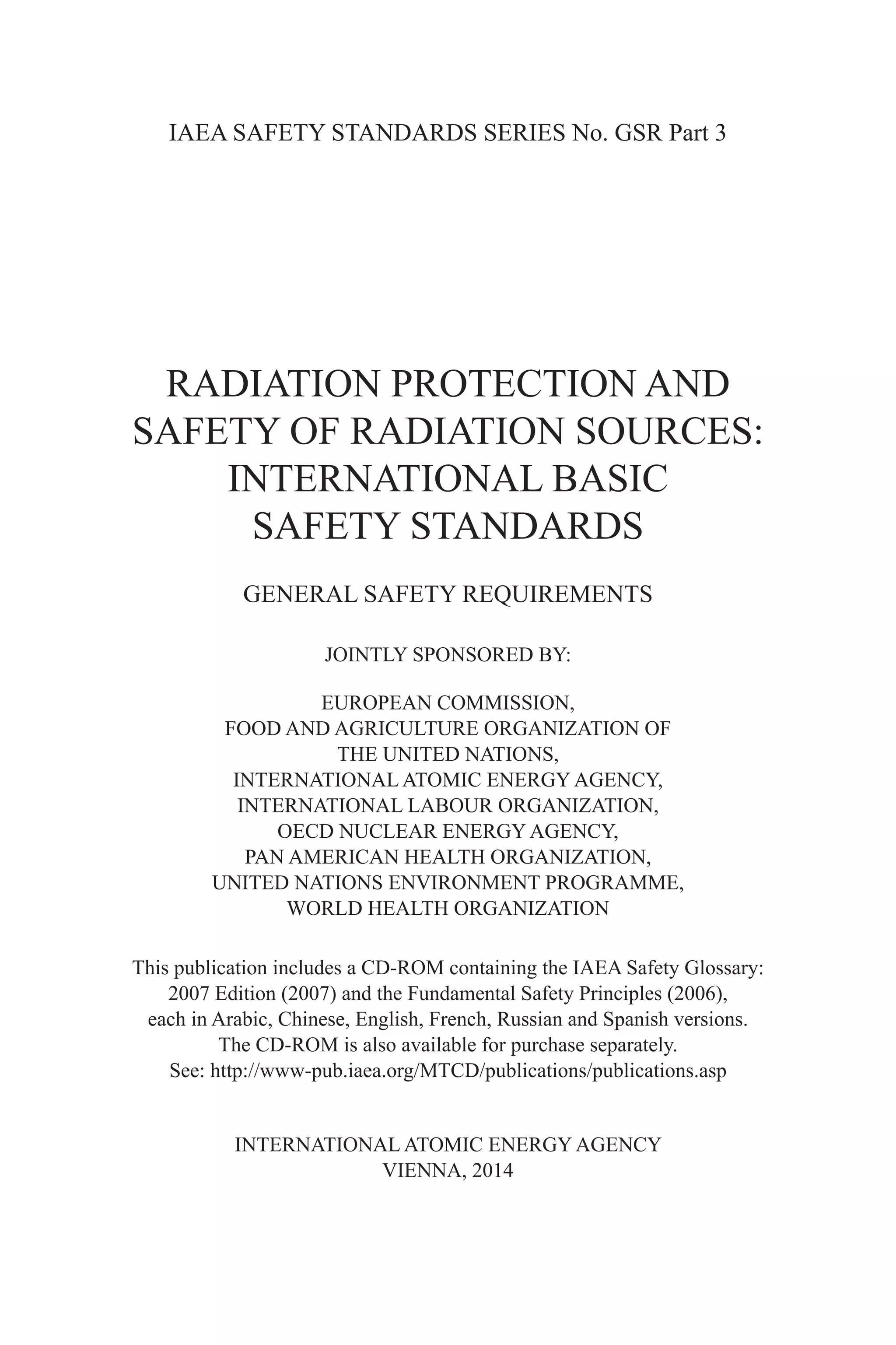 Radiation Protection and Safety of Radiation Sources: International ...