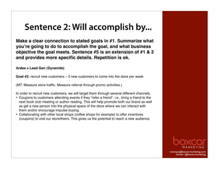 Pub355 How to Write a 7 Sentence Marketing Plan | PDF