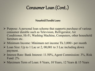 Presentation on Different types of loan products offered by Pubali bank ...