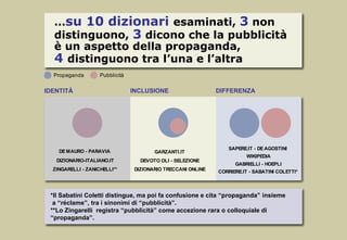 Pubblicità e propaganda: somiglianze, differenze, aree grigie | PPT