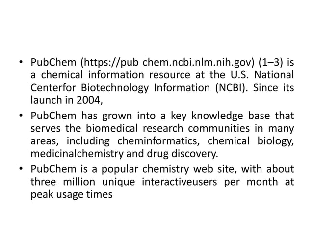 Pubchem | PPT | Chemistry | Science