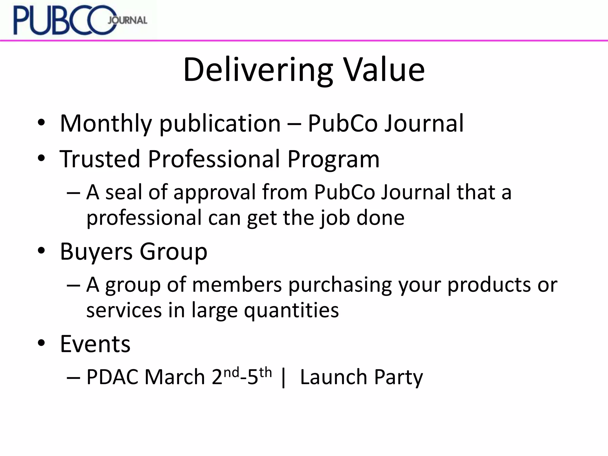 PubCo Journal Partner Presentation | PPT